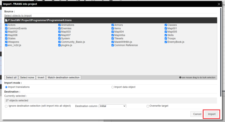 Updating a project – Dreamsavior